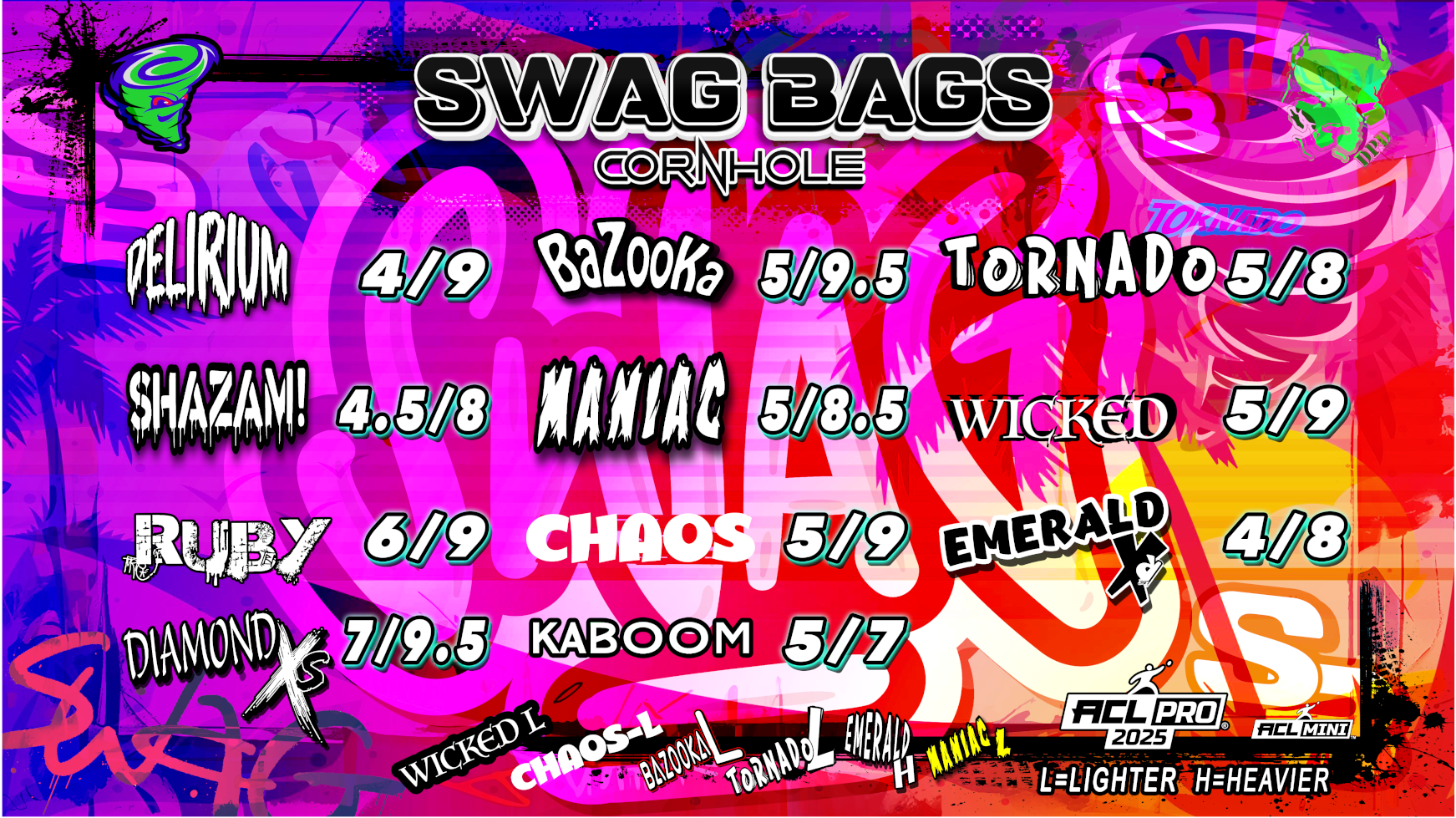 SWAG BAGS CORNHOLE | ACL PRO CORNHOLE BAGS | American Cornhole League